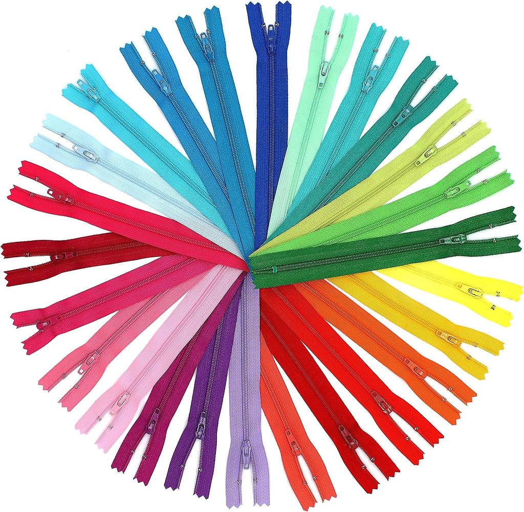 50 Pc YKK® Zipper Assortment #3 Nylon for Sewing & Craft Projects ...